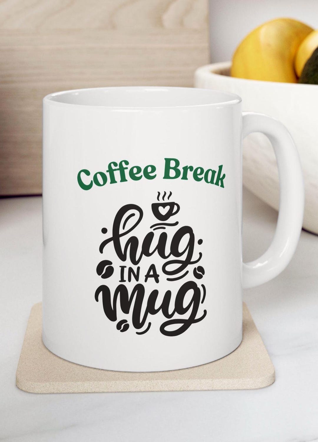 Coffee Break Hug in A Mug Ceramic Mug, (11oz, 15oz) - Perfect Gift for ...
