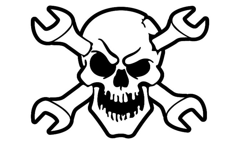 Skull With Crossed Wrenches Laser Cut File - Etsy