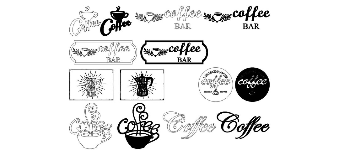 Coffee Design Combo Laser Cut, CNC Router, Cricut Digital File - Etsy