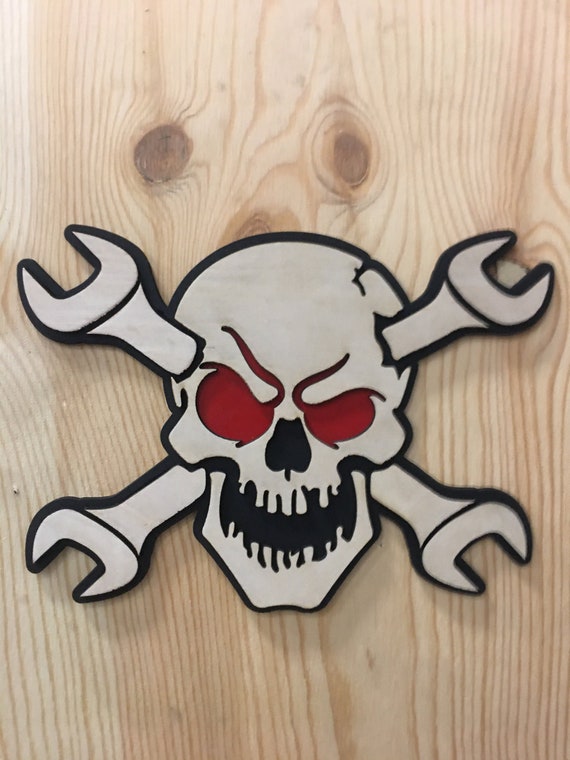 Skull With Crossed Wrenches Laser Cut File - Etsy