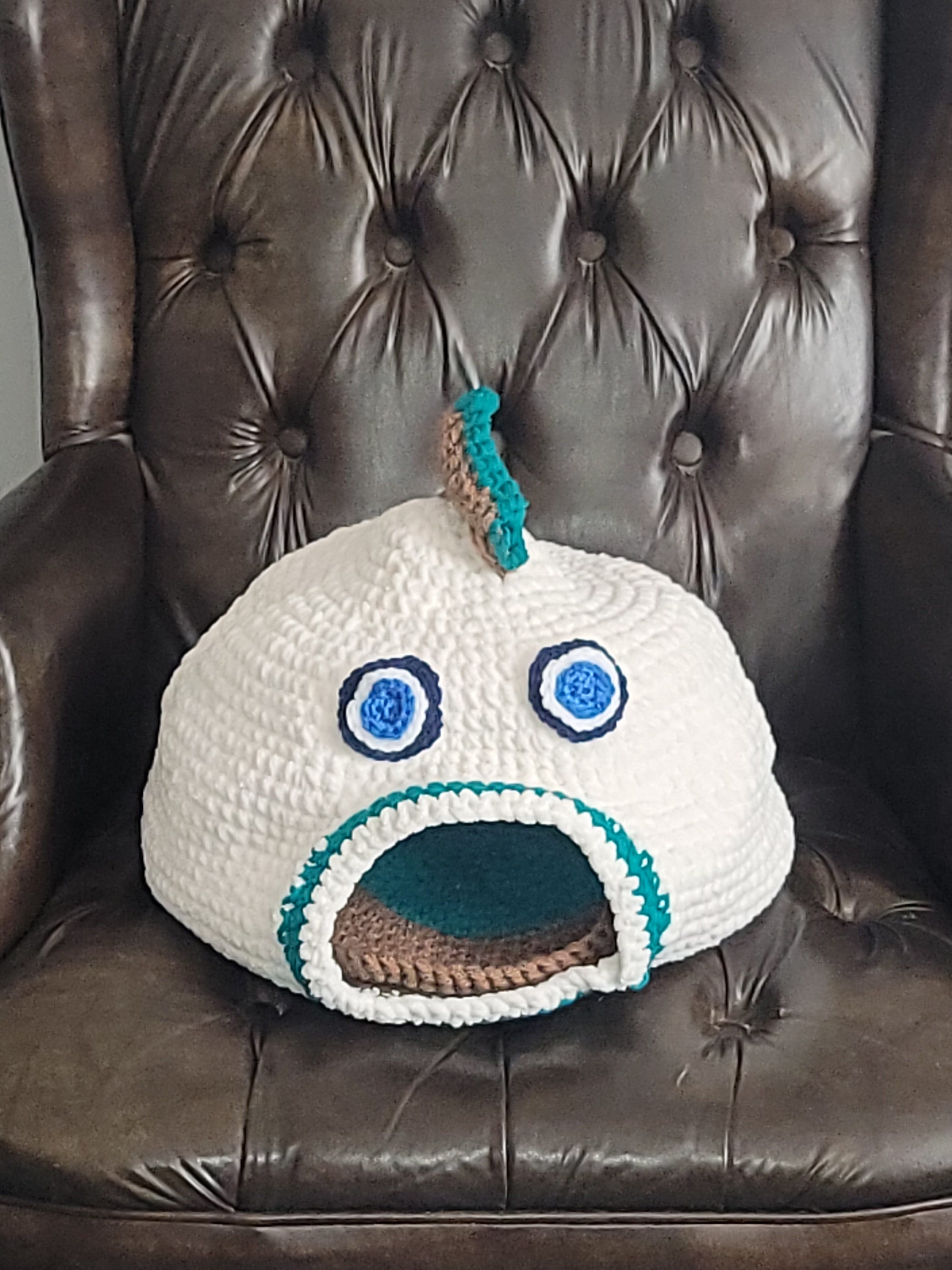 Crochet Pattern~ Fish Cat Cave! (or Small Pet Cave!) Cat Bed- Digital ...