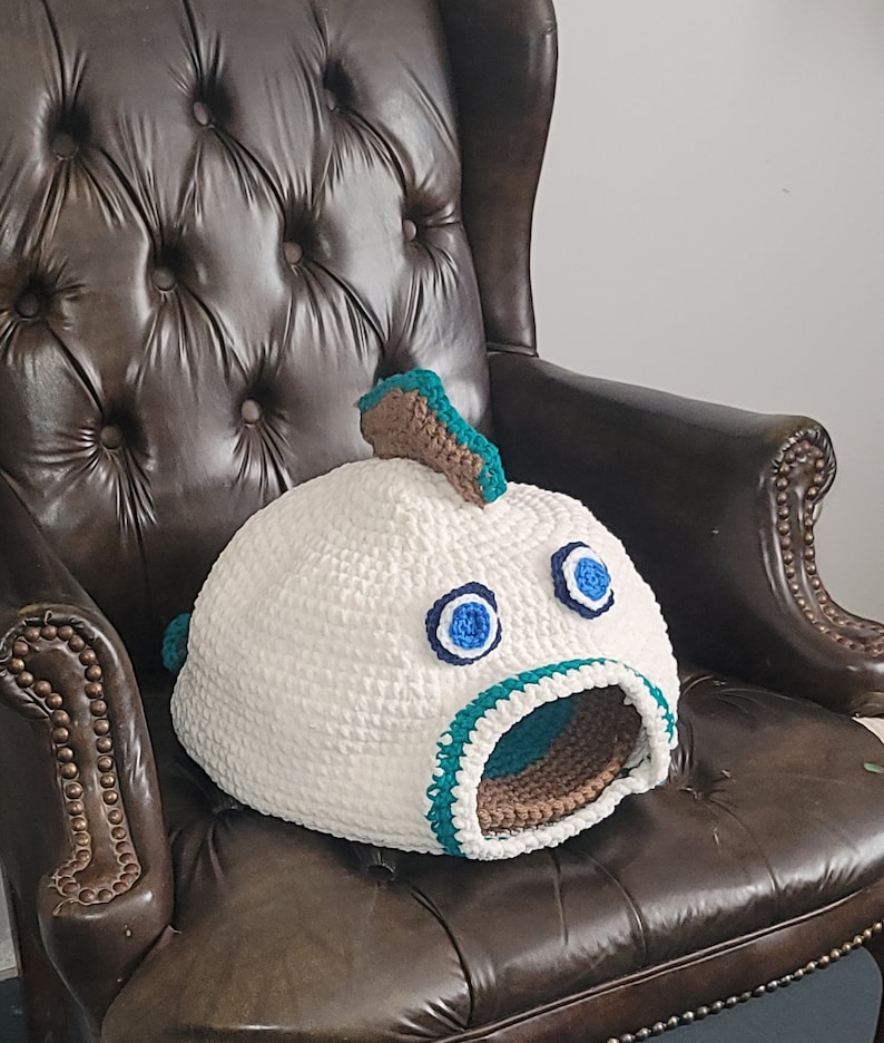 Crochet Pattern~ Fish Cat Cave! (or Small Pet Cave!) Cat Bed- Digital ...