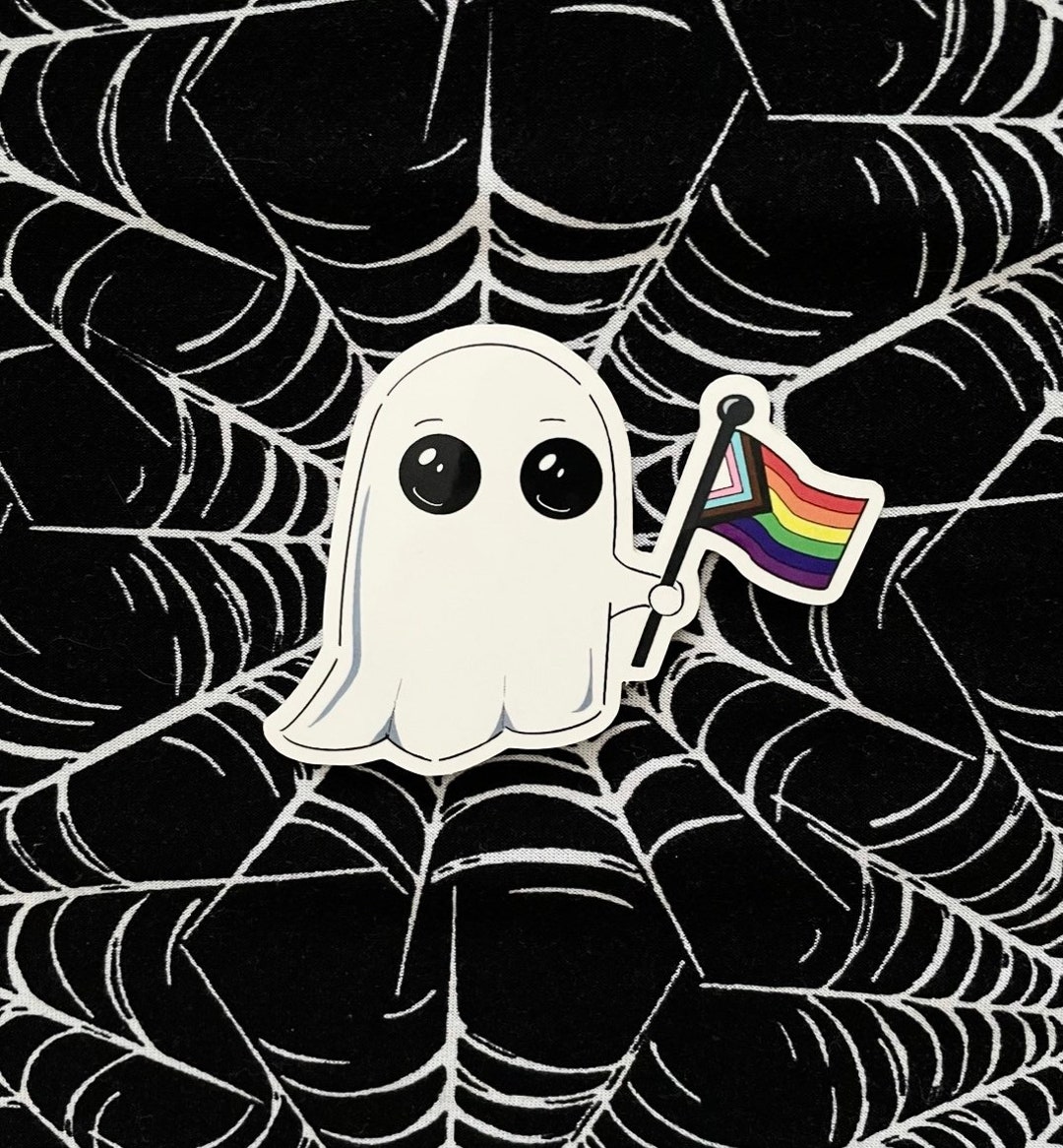 Pride Flag Ghost Sticker Ghost Vinyl Sticker Gifts for Ghost Lovers - Etsy