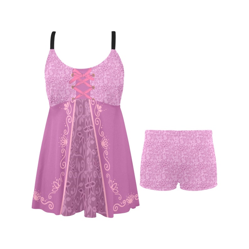 Rapunzel Swim Dress With Boy Shorts Tangled Swim Dress - Etsy