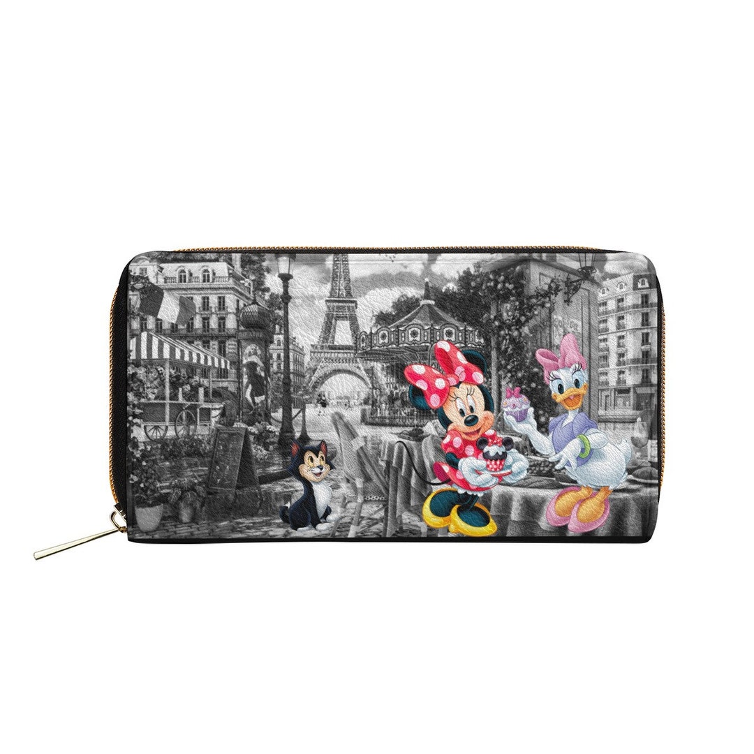 Minnie and Daisy Paris - Disneyland - Disney World - Zipper Wallet - Etsy
