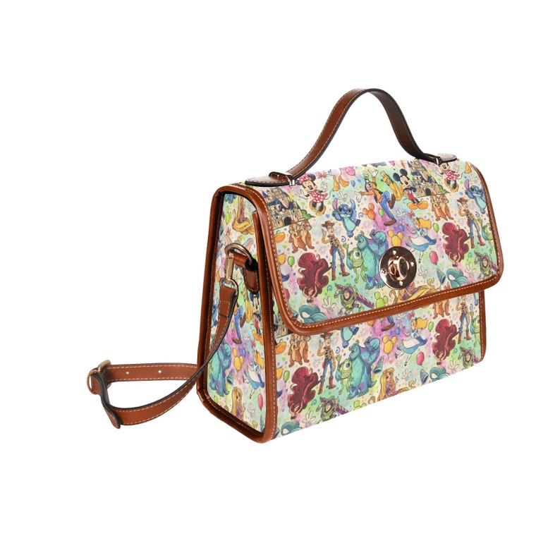Disney Characters Doodles Rainbow Purse - Disney Purse - Canvas Purse ...