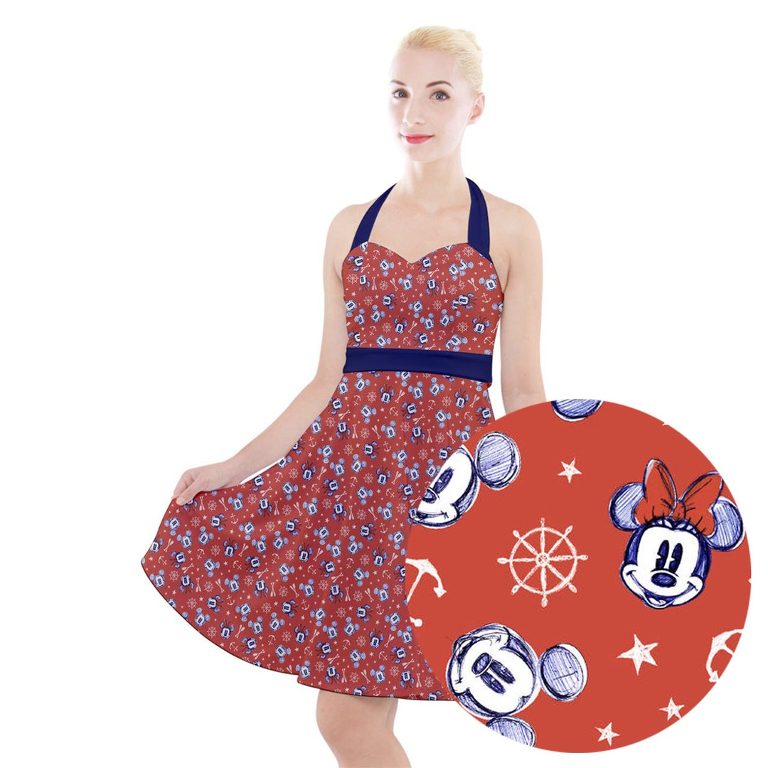 Nautical Disney Cruise Halter Dress Disney Bounding Dapper Days Women's ...