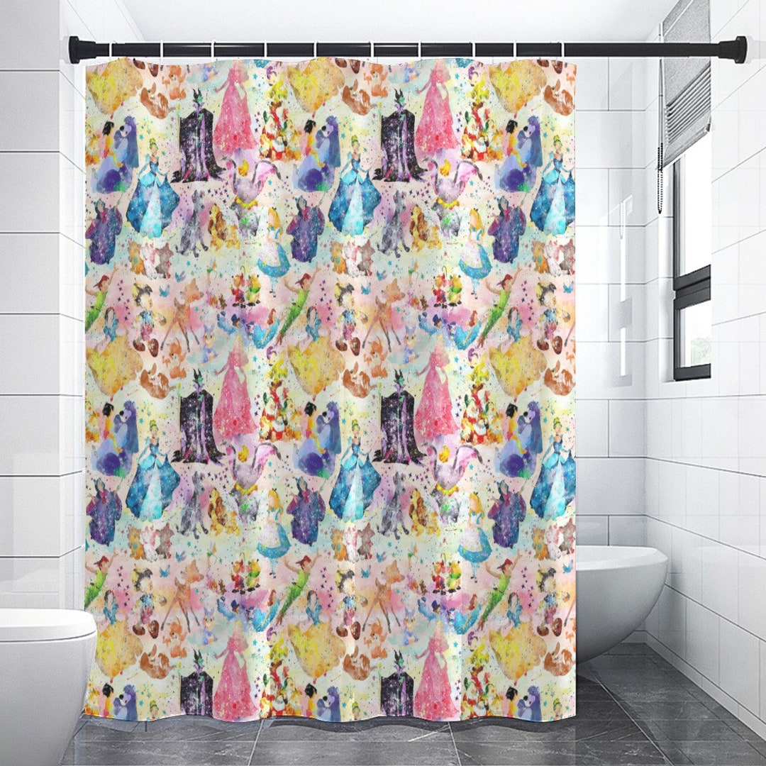 Disney Splatter Watercolor Character Collage - Rainbow - Bathroom Décor ...