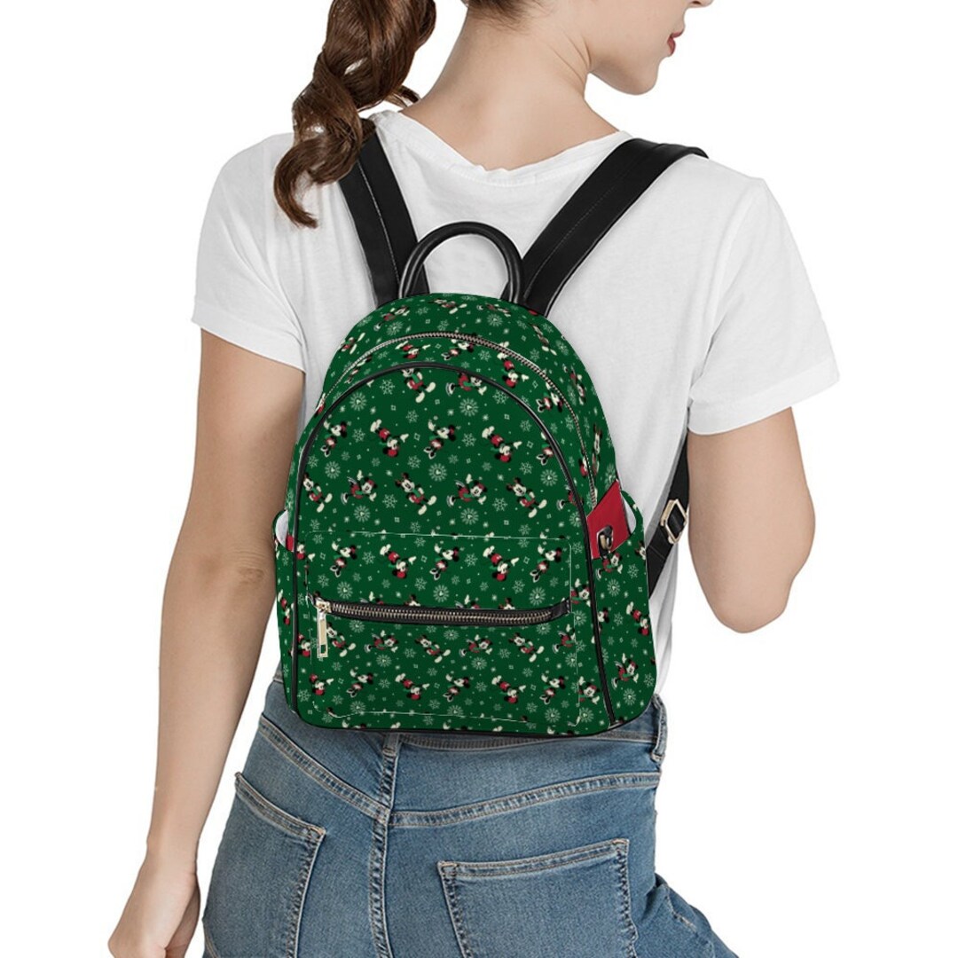 Disney Snowflake Mickey and Minnie Holiday Mini Faux Leather Backpack ...