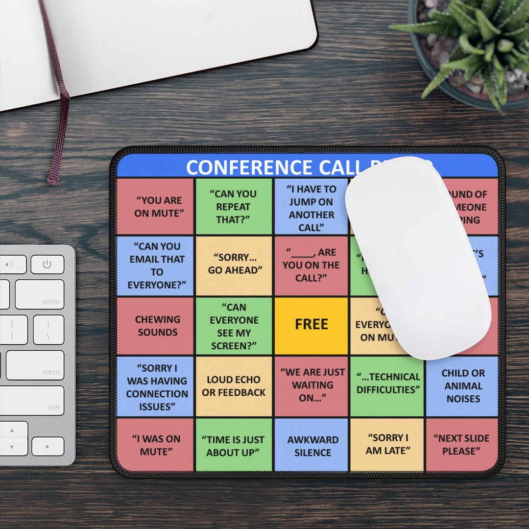 Conference Call Bingo Mouse Pad - Zoom Meeting Bingo - Work Bingo ...