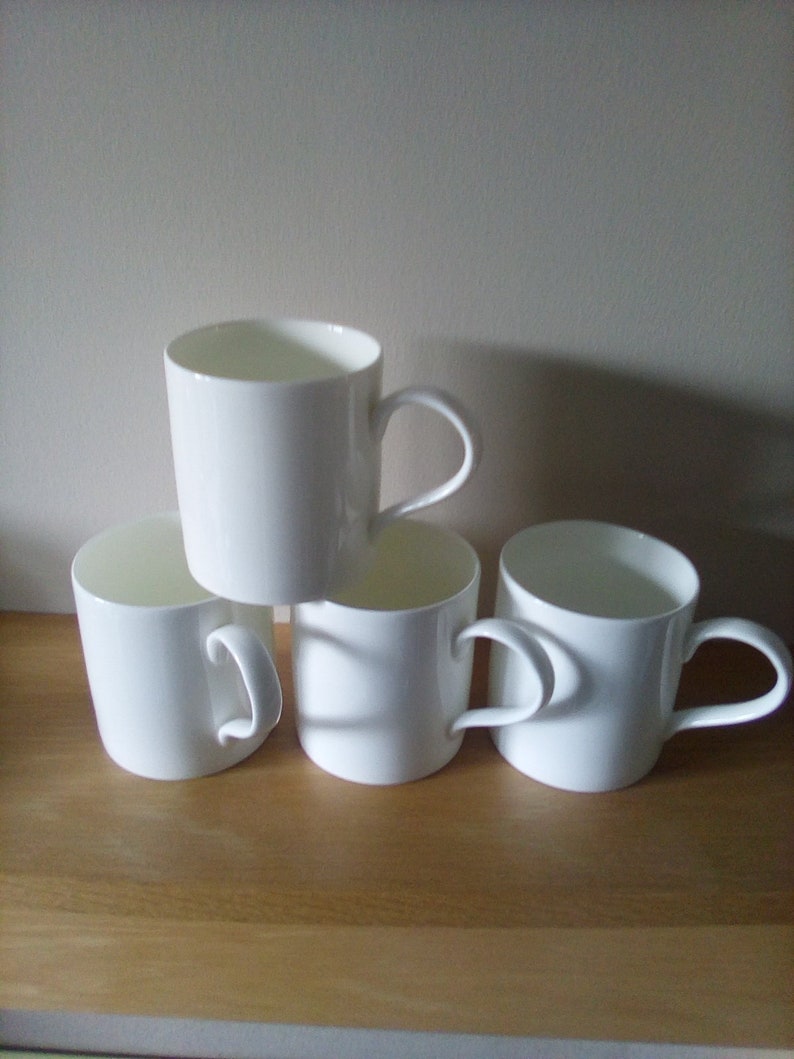 White Bone China Mugs - Etsy UK