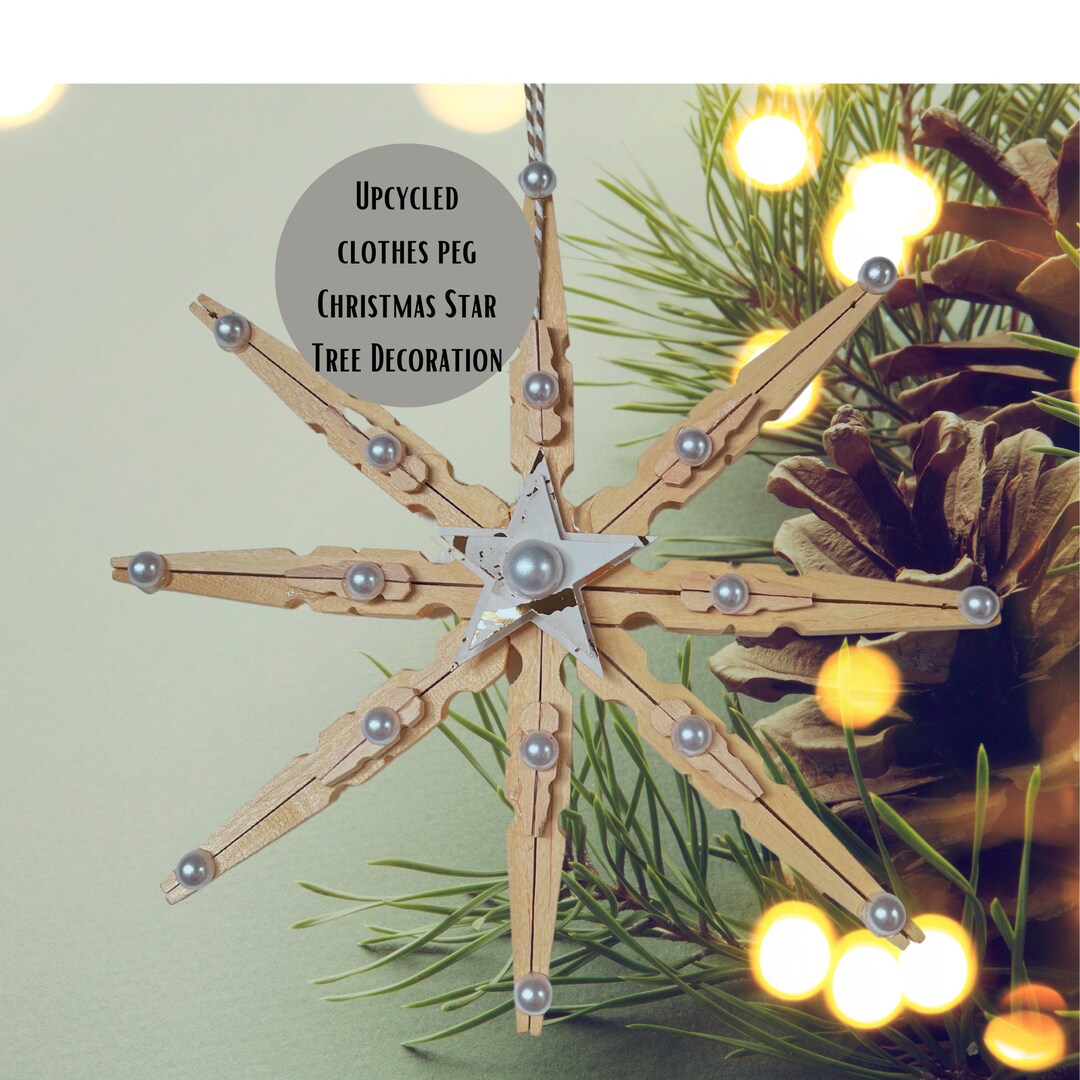 Christmas Tree Topper Decor, Scandi Style Vintage Wood Star, Upcycled ...