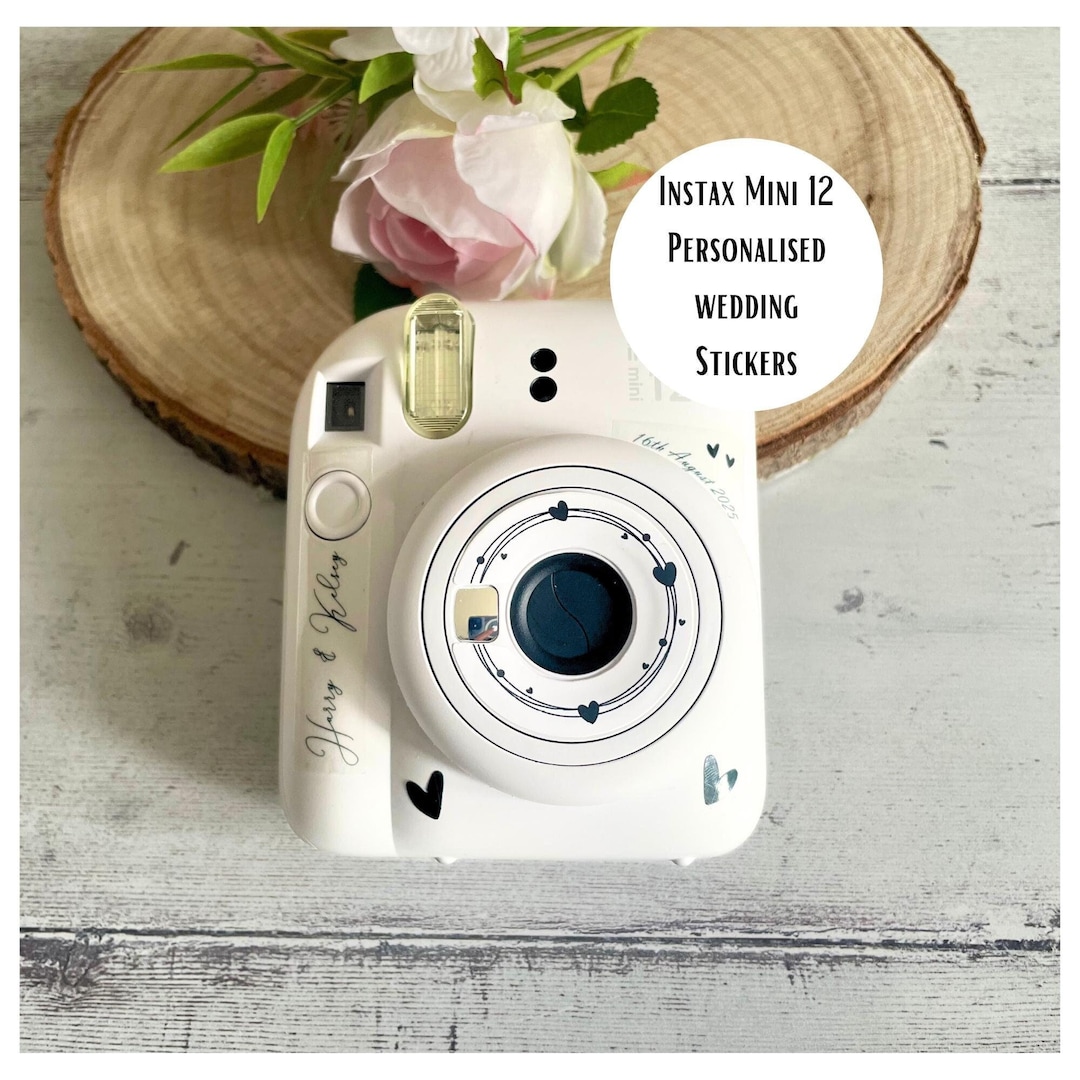 Instax Mini 12 Wedding Camera Stickers, Personalised Wedding Breakfast ...