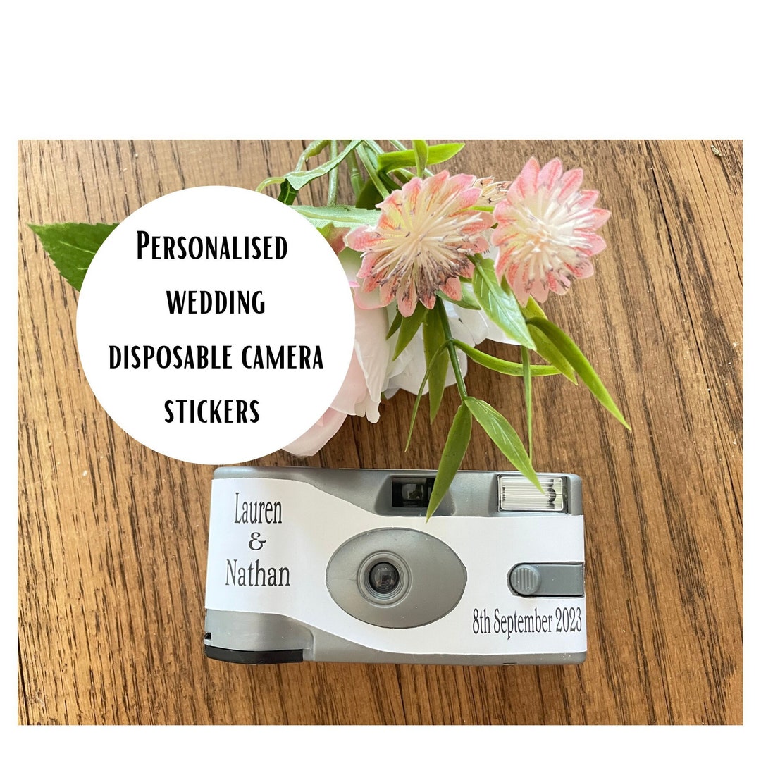 Custom Disposable Camera Sticker Wedding Table Favours Personalised Hen ...