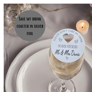 Wedding Drink Toppers Table Decor, Round Save My Drink I’m Dancing ...