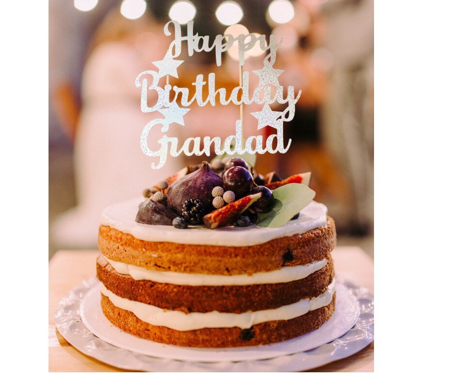 Happy Birthday Grandad Cake Topper, Grandpa Birthday Cake Topper With ...