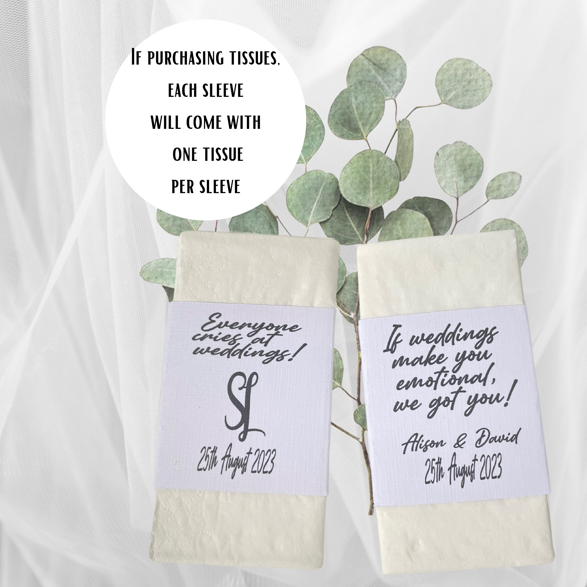 Wedding Guest Tissue for the Big Day, Custom Happy Tears Bulk Bridal ...