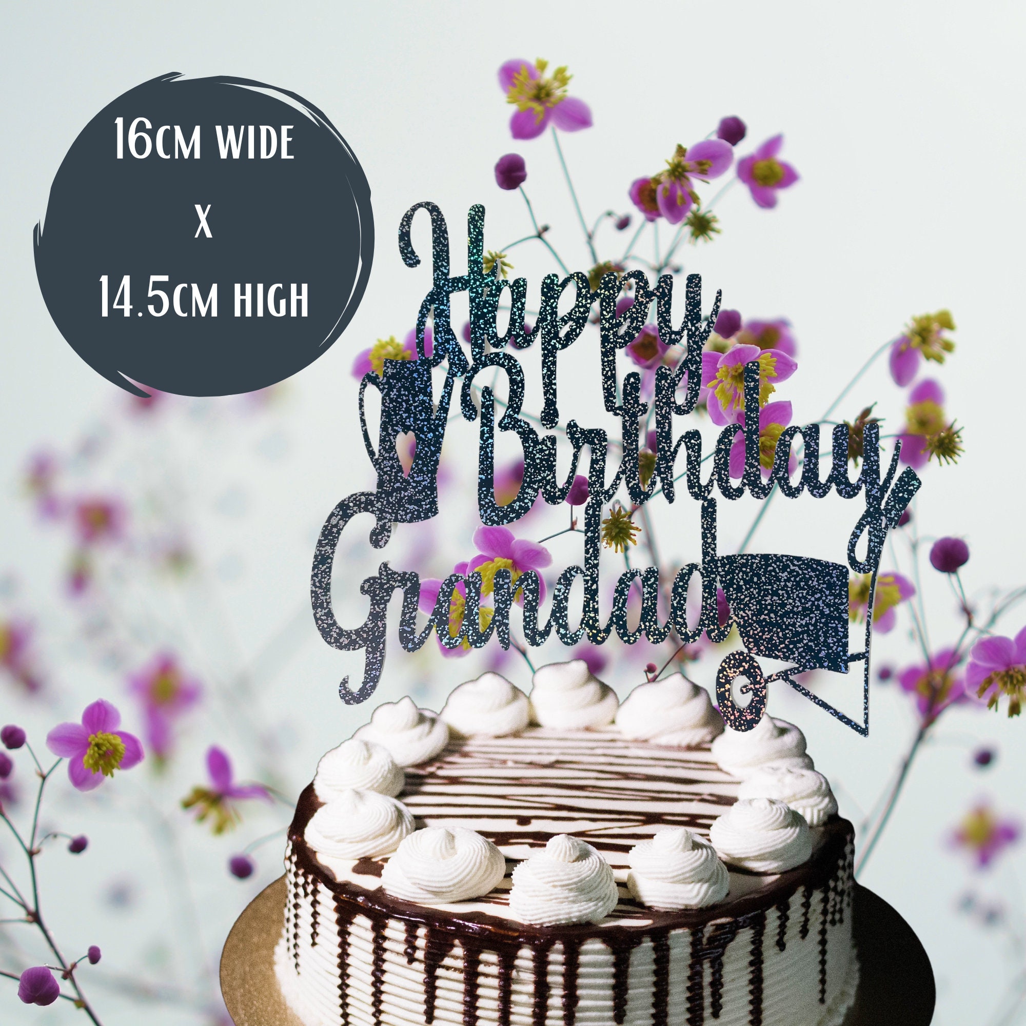 Happy Birthday Grandad Cake Topper Garden Lovers Celebration - Etsy UK