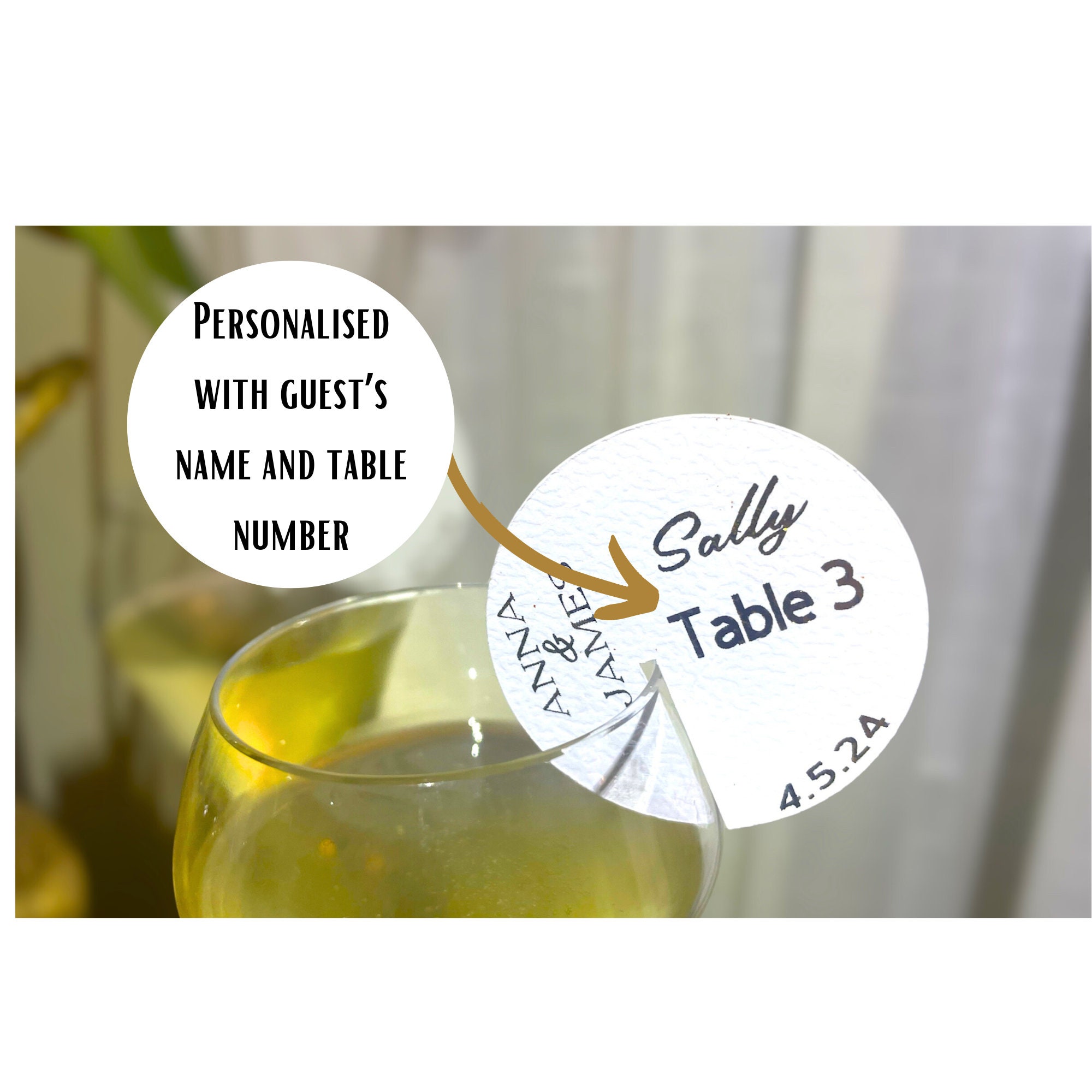 Wedding Breakfast Toast Drink Topper Tags, Custom Table Number Place ...
