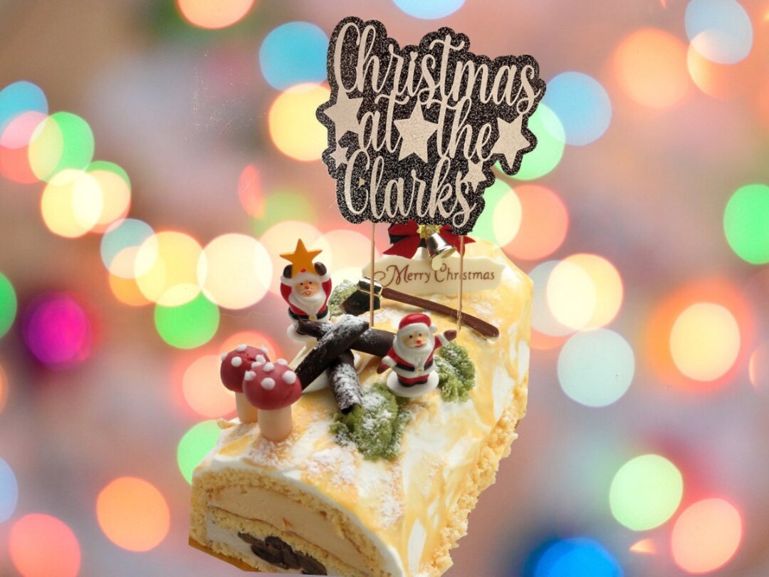 Family Christmas Pudding Topper, Personalised Surname Xmas Day ...