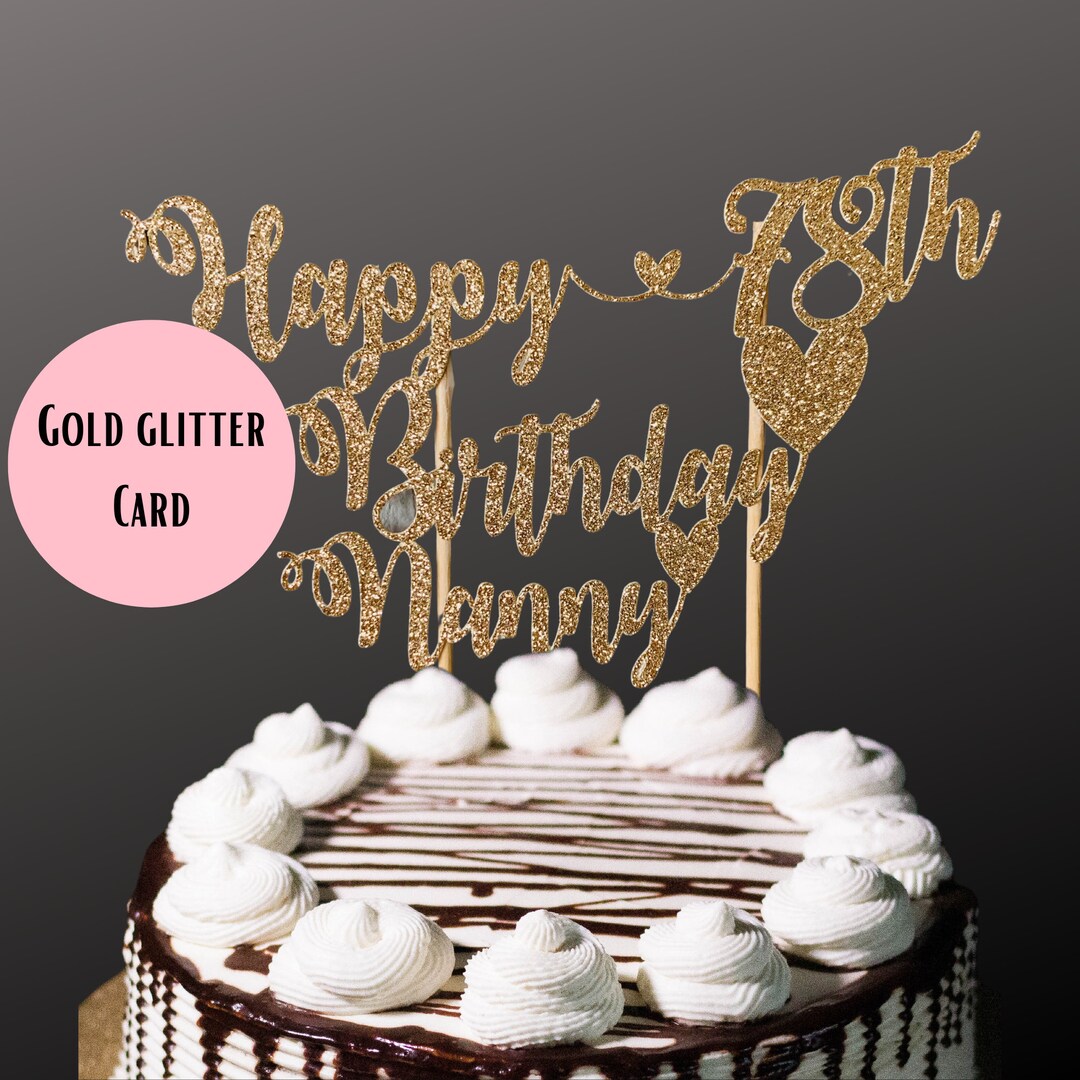 Happy Birthday Nanny Cake Topper in Rose Gold - Etsy