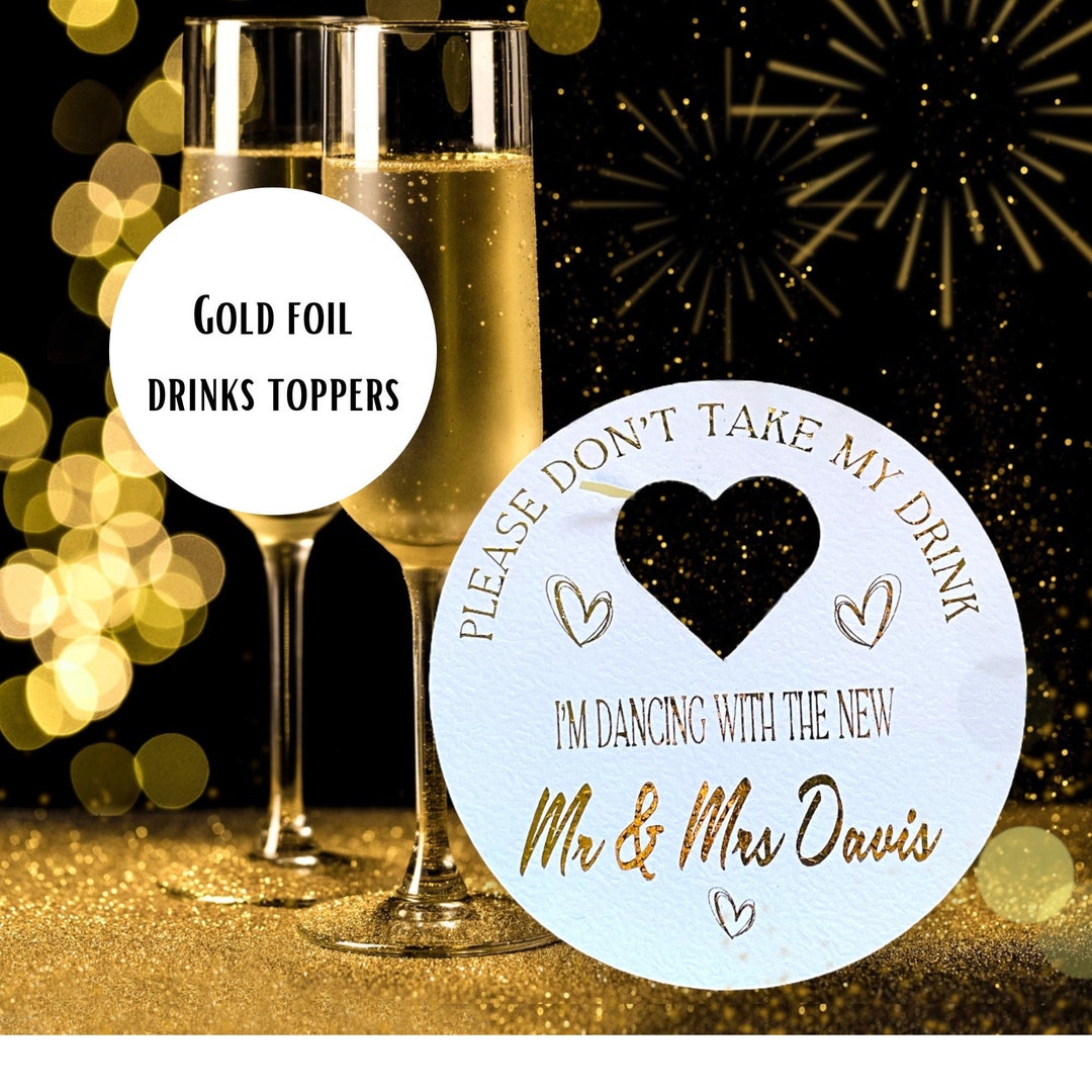 Wedding Drink Toppers Table Decor, Round Save My Drink I’m Dancing ...