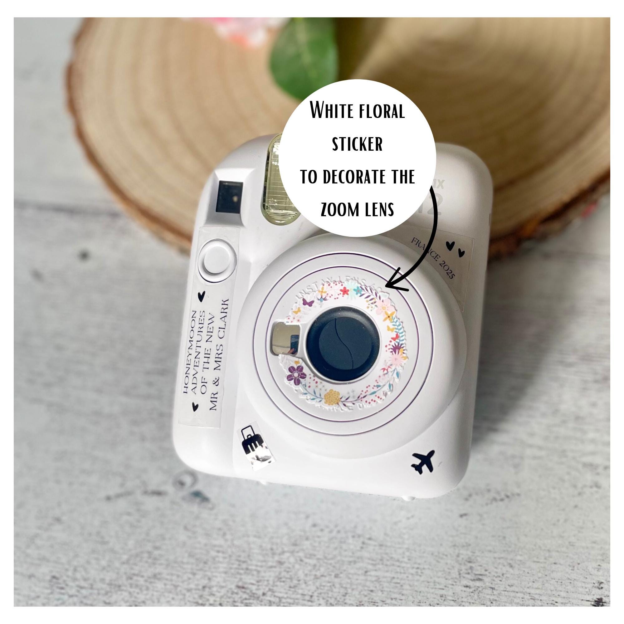 Instax Mini 12 Honeymoon Camera Stickers for New Mr and Mrs ...