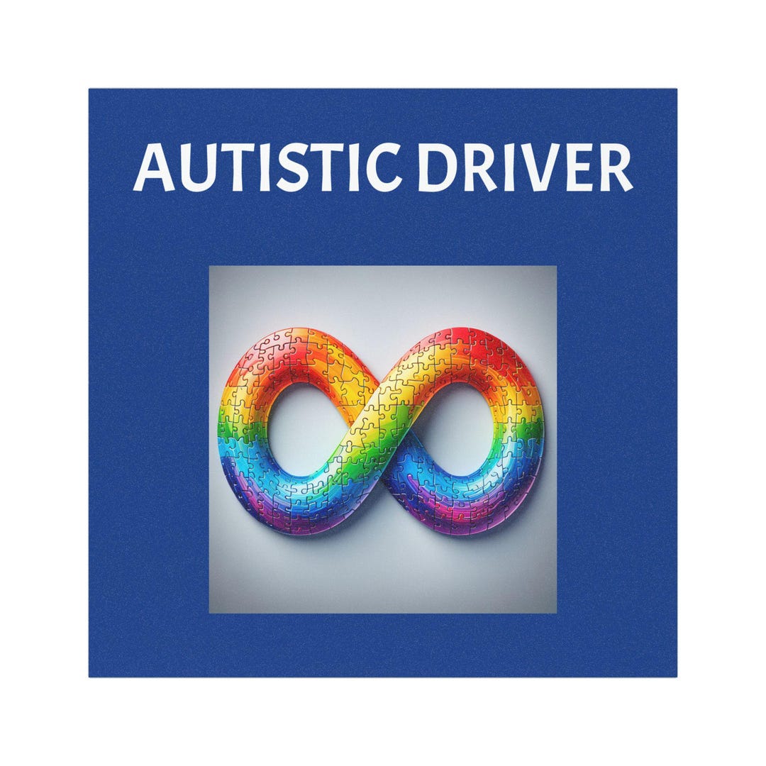 Autistic Driver Car Magnet, Autism Awareness Gift, Rainbow Infinity ...