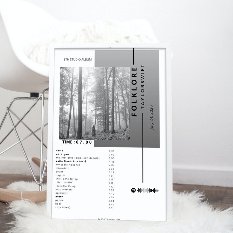 Taylor Swift Folklore Album Cover Poster - Etsy Canada