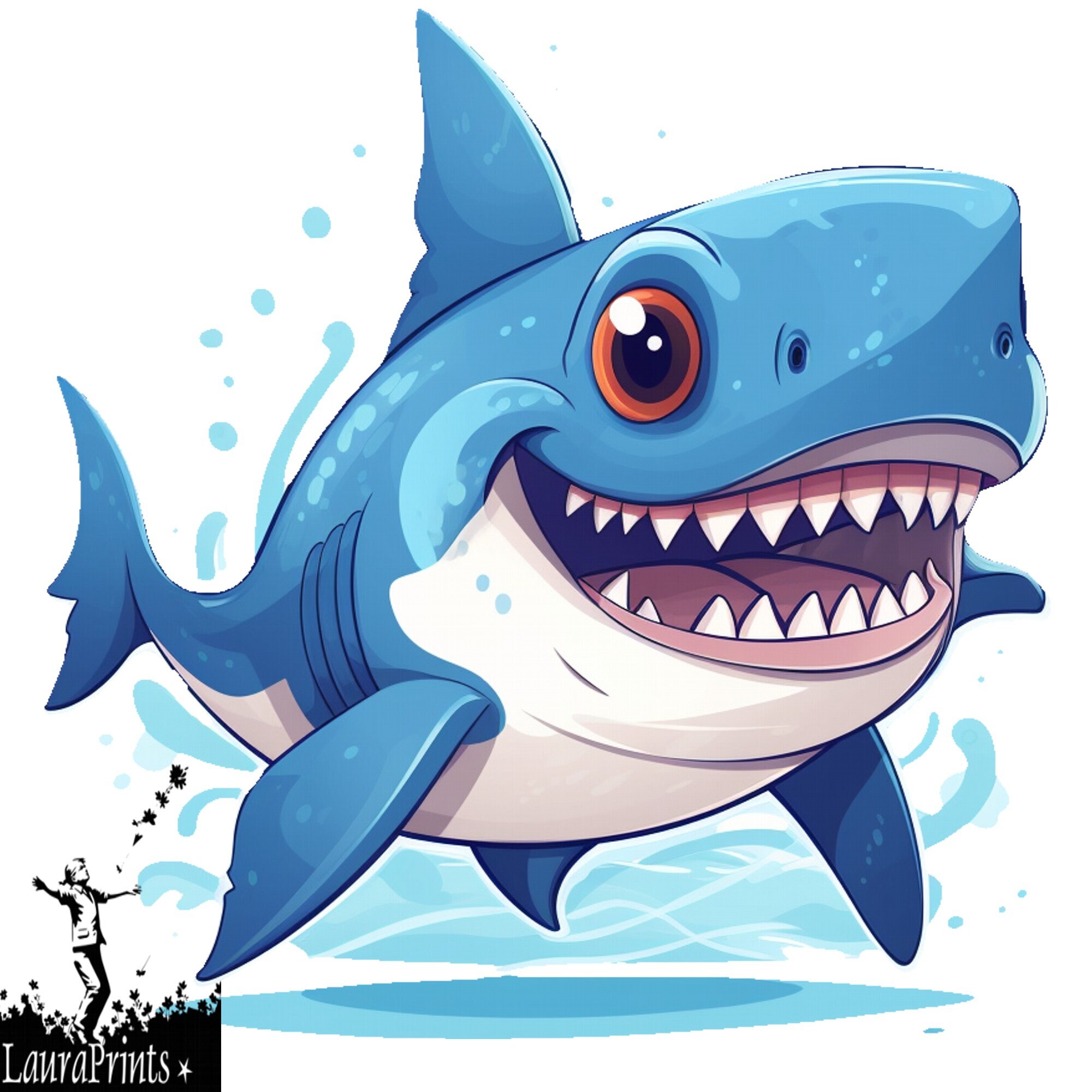 Cute Clipart Shark 8 Png, Clipart , Digital Download - Etsy