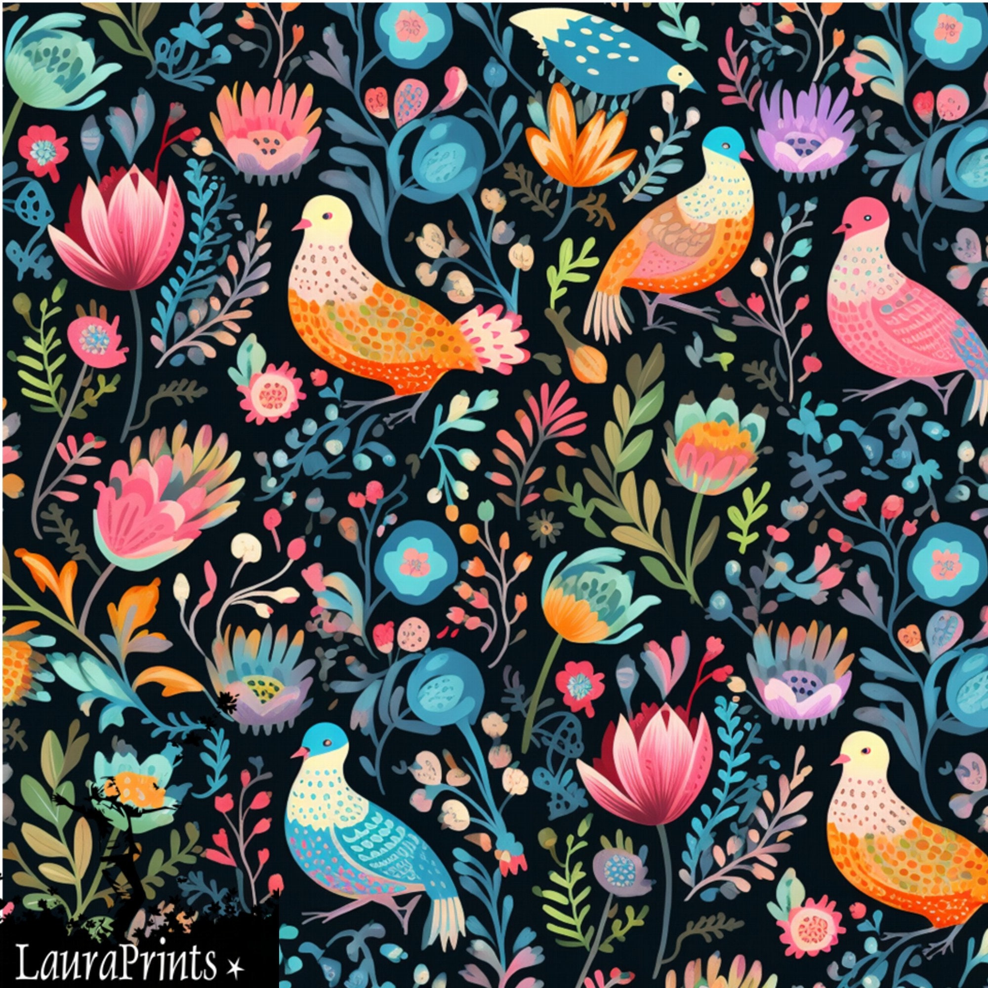 Spring Party Patterns, Svg Clipart Papers, Digital Download - Etsy