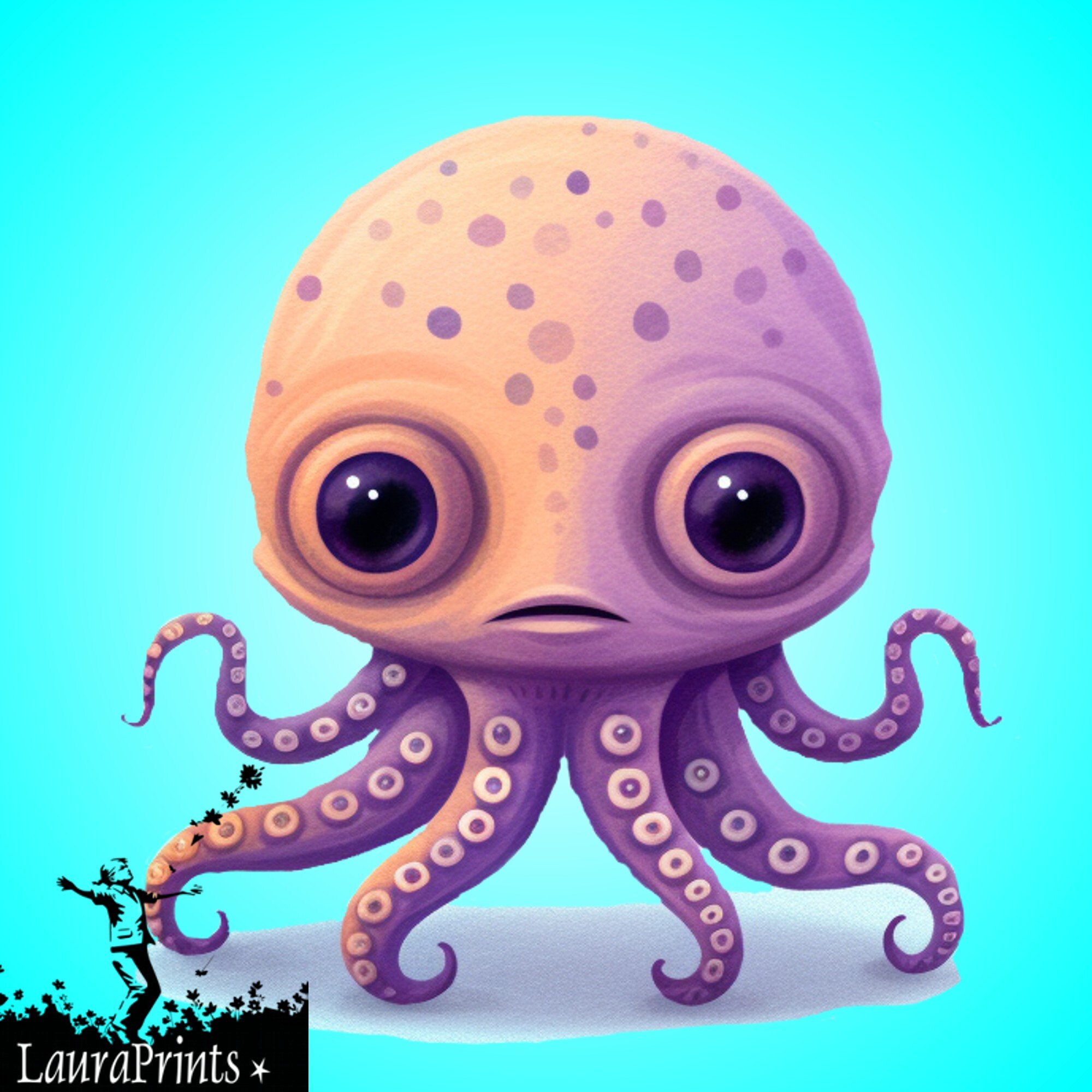Cute 8 Octopus Png, Clipart , Digital Download - Etsy