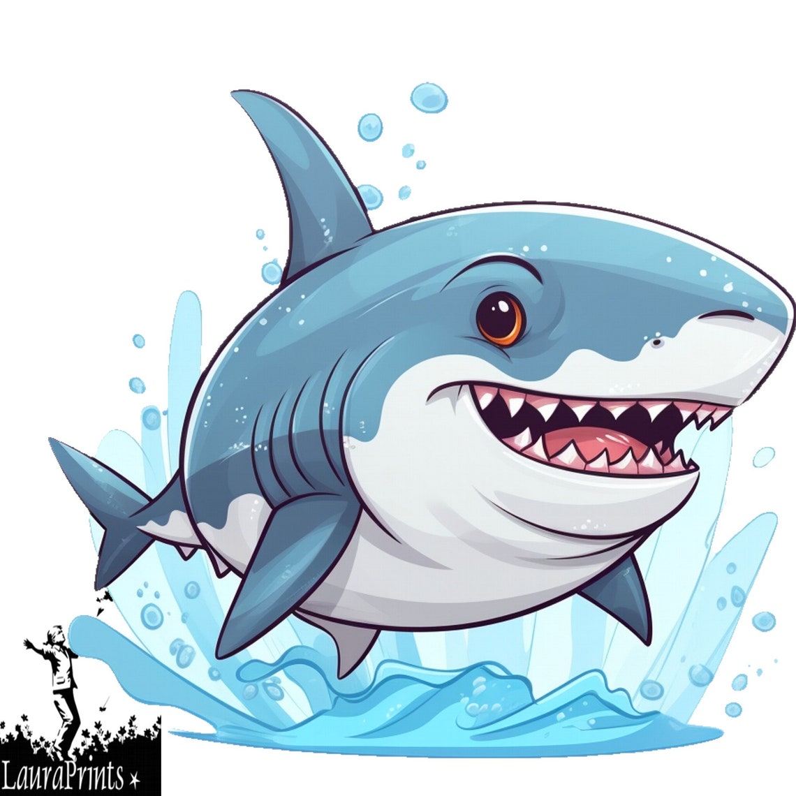 Cute Clipart Shark 8 Png, Clipart , Digital Download - Etsy