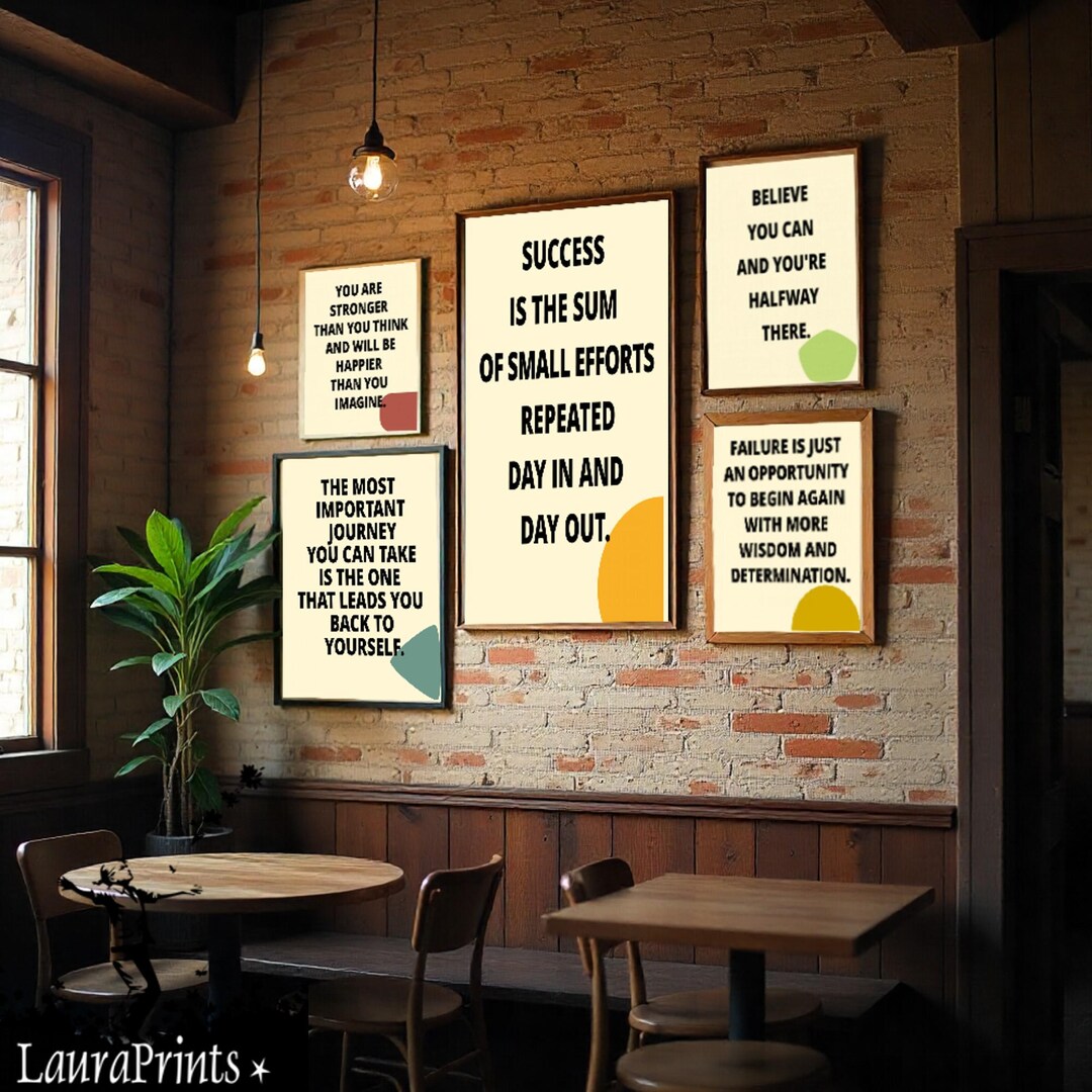 Bilingual Motivational Poster Set: Minimalist Design, English & Spanish ...