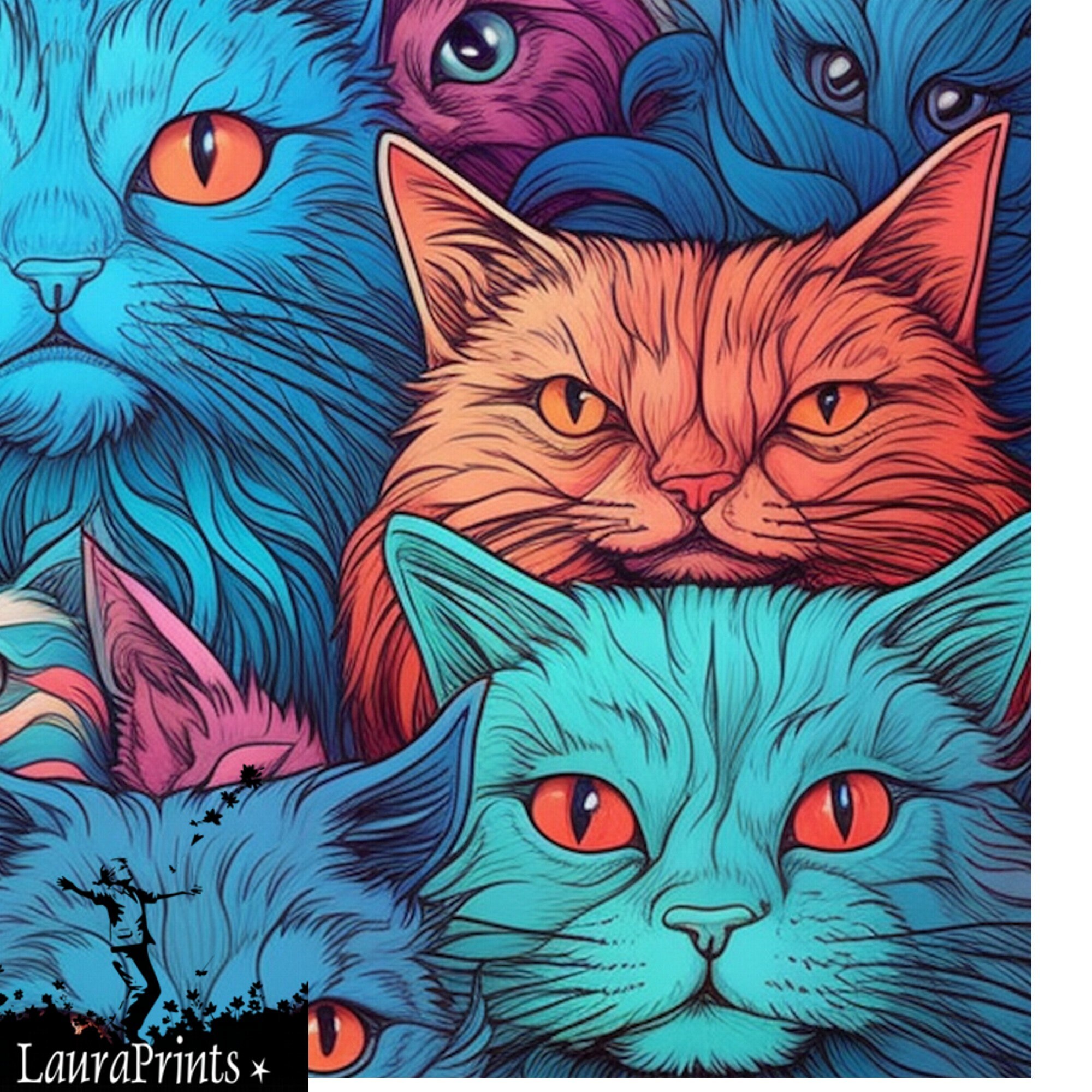 Funny Cats, Kittens, Kitties, Weird Cats Sublimation Download, Tumbler Wrap Sublimation Design ...