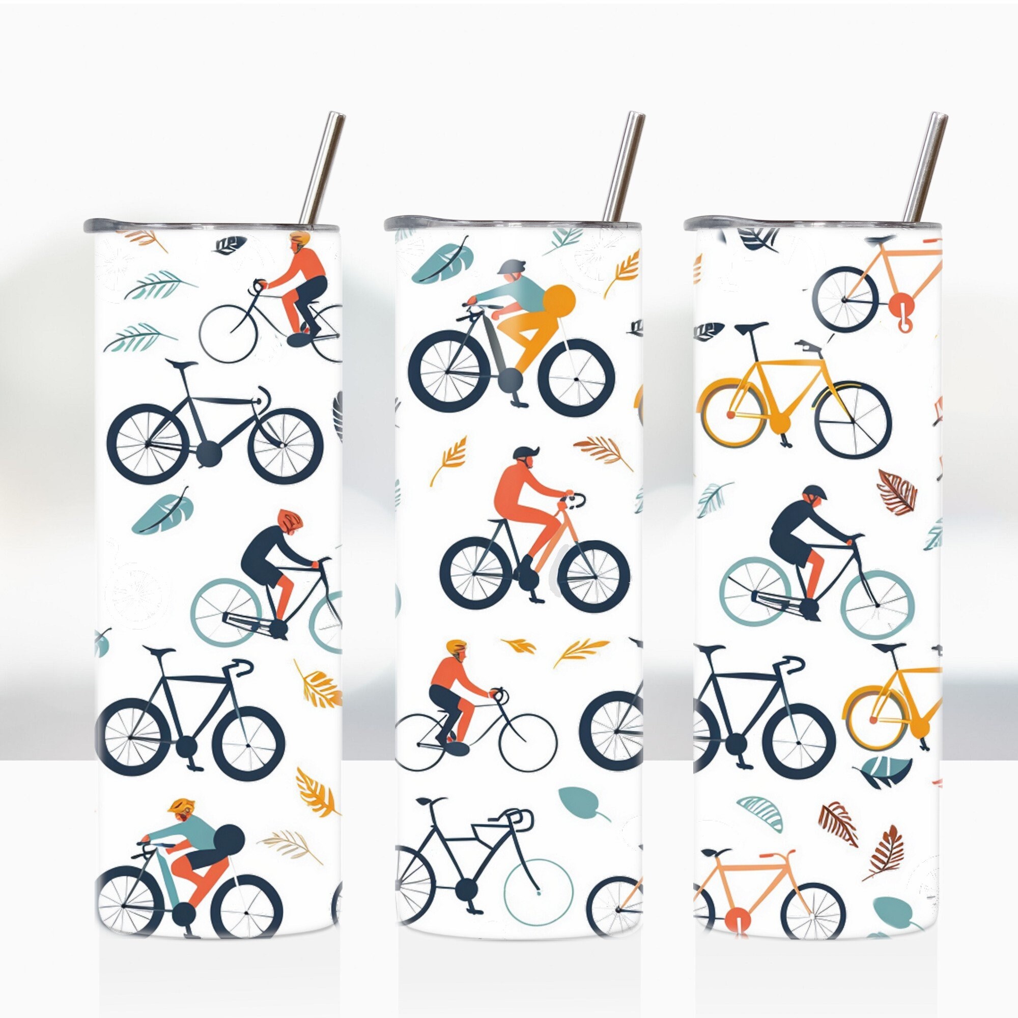Cycling Life Tumbler Wrap Sublimation Design, Bicycle Rider Set of 3 ...