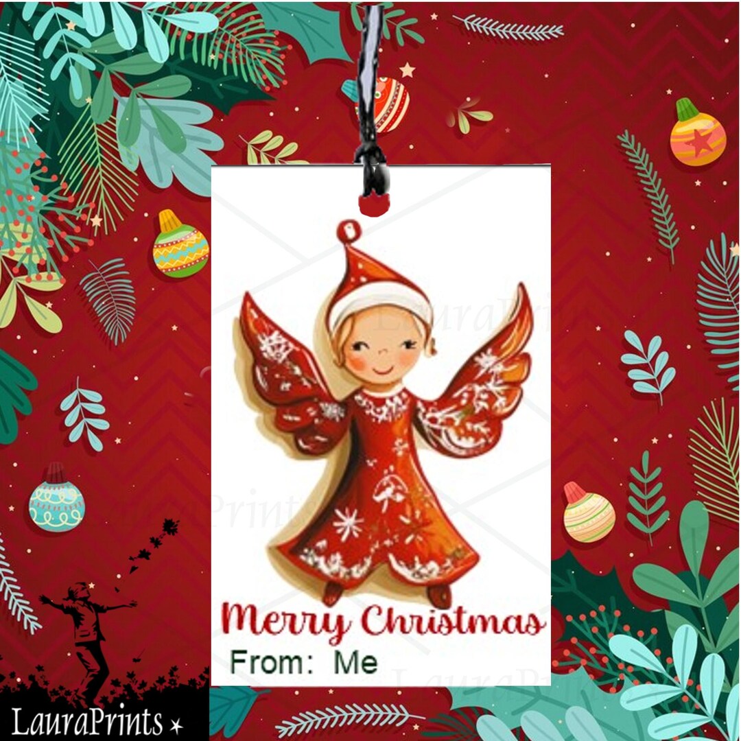 Printable Christmas Angels Labels, Editable, Gift Labels Labels Kids ...
