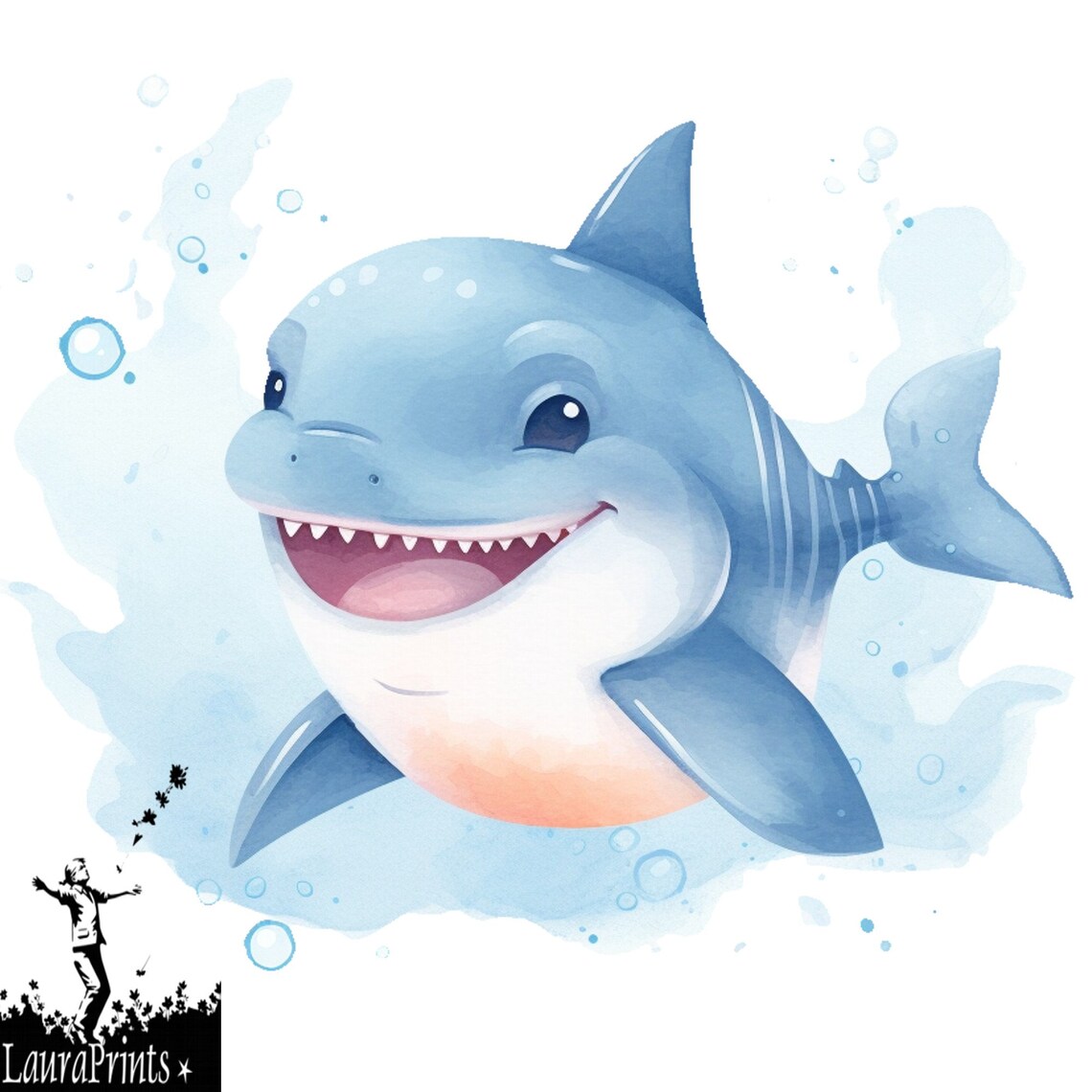 Cute Clipart Shark 8 Png, Clipart , Digital Download - Etsy