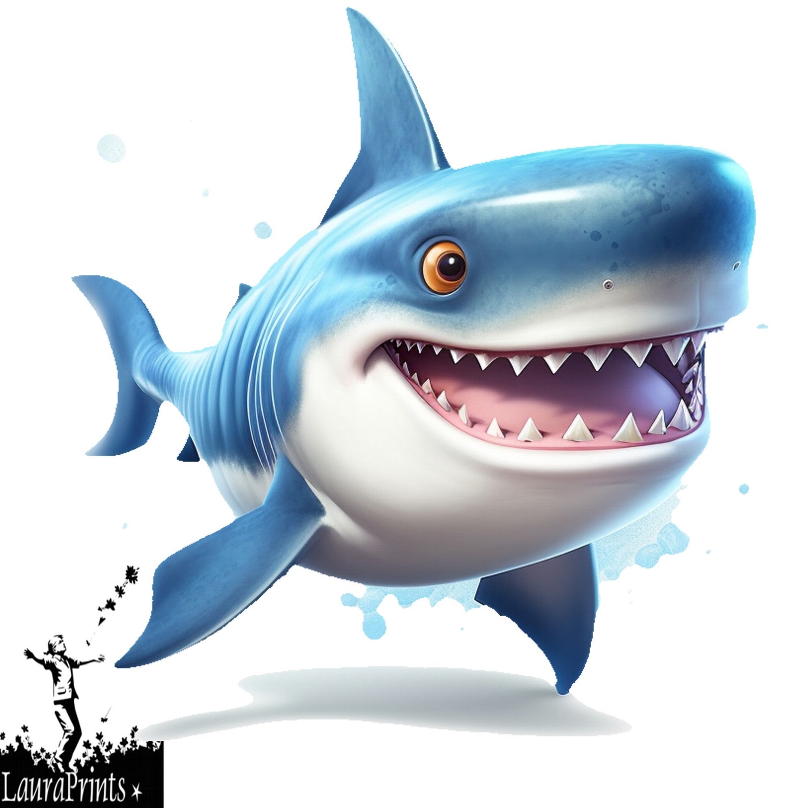 Cute Clipart Shark 8 Png, Clipart , Digital Download - Etsy