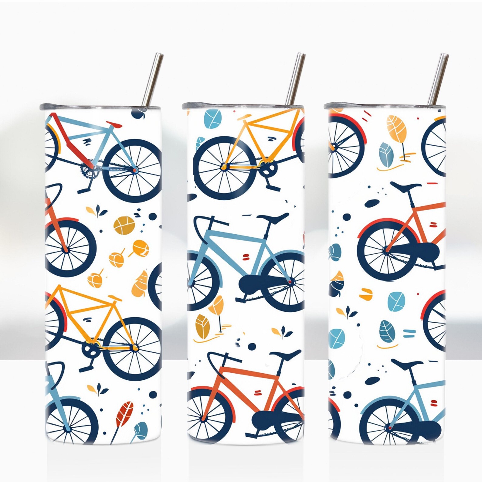 Cycling Life Tumbler Wrap Sublimation Design, Bicycle Rider Set of 3 ...