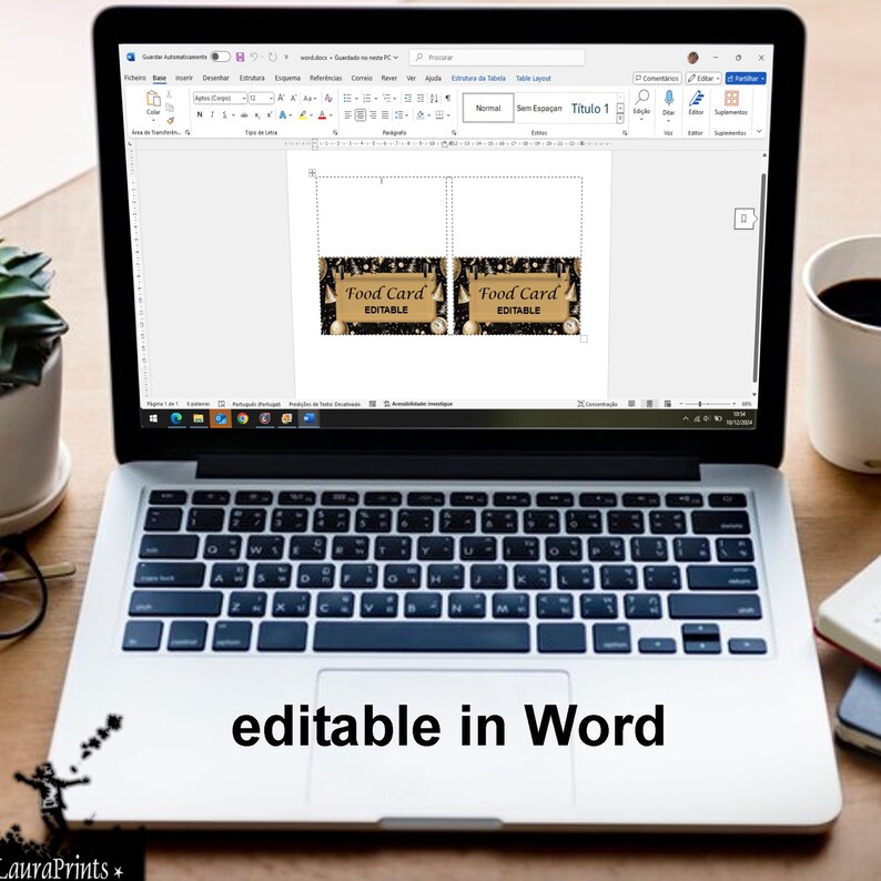 New Year's Eve Buffet Card Editable, Card Template, Table Place Card ...