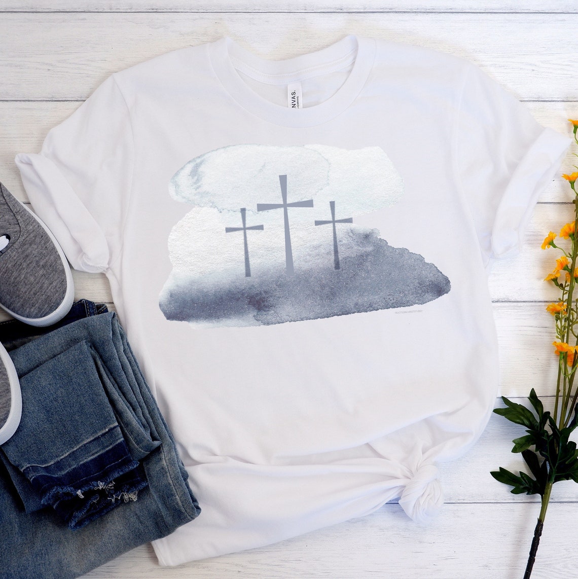 Three Crosses Shirt Cross Shirt Christian Shirt Religious - Etsy