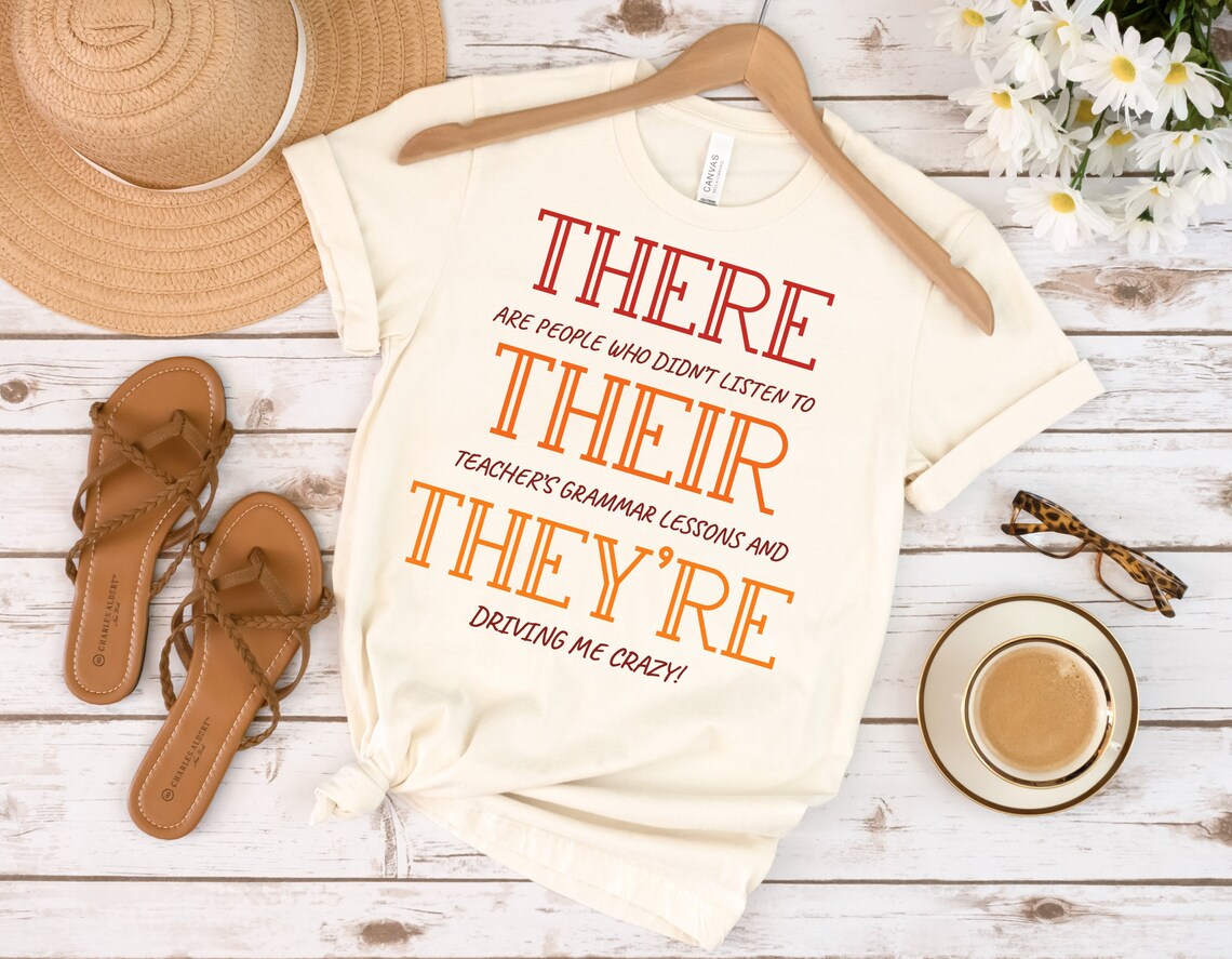 Funny There Their Theyre Shirt English Grammar Teacher | Etsy