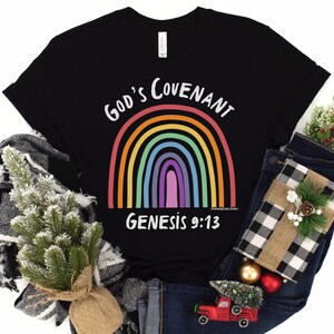 God’s Covenant Genesis 9:13 Shirt, Christian Rainbow Shirt, Bible Verse ...