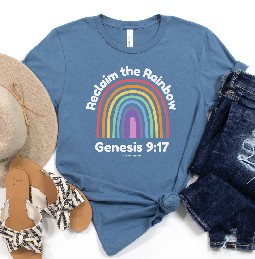 Reclaim the Rainbow Shirt With Back Text, Genesis 9:17 Christian ...