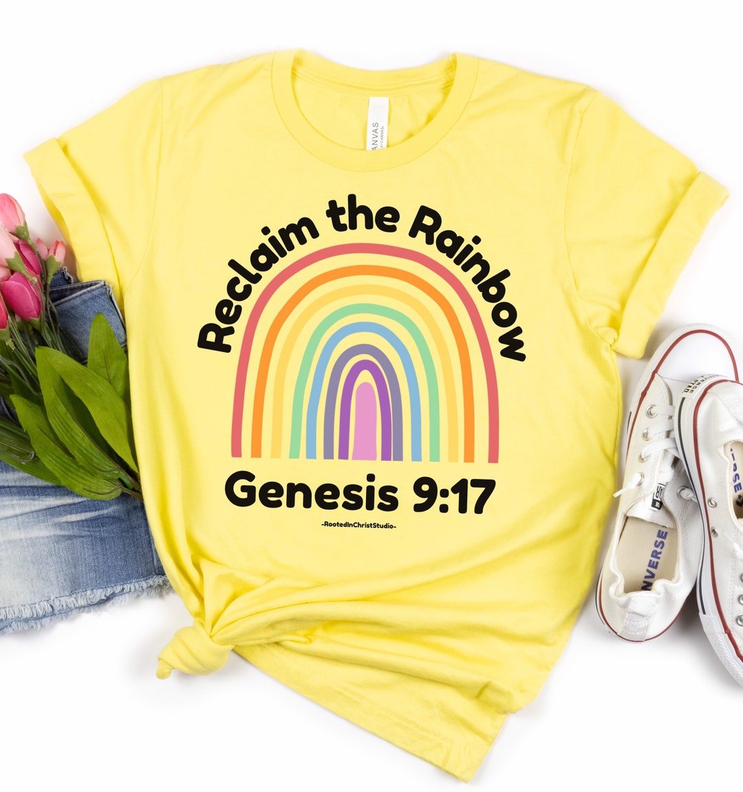 Reclaim the Rainbow Shirt With Back Text, Rainbow Shirt, Genesis 9:17 ...
