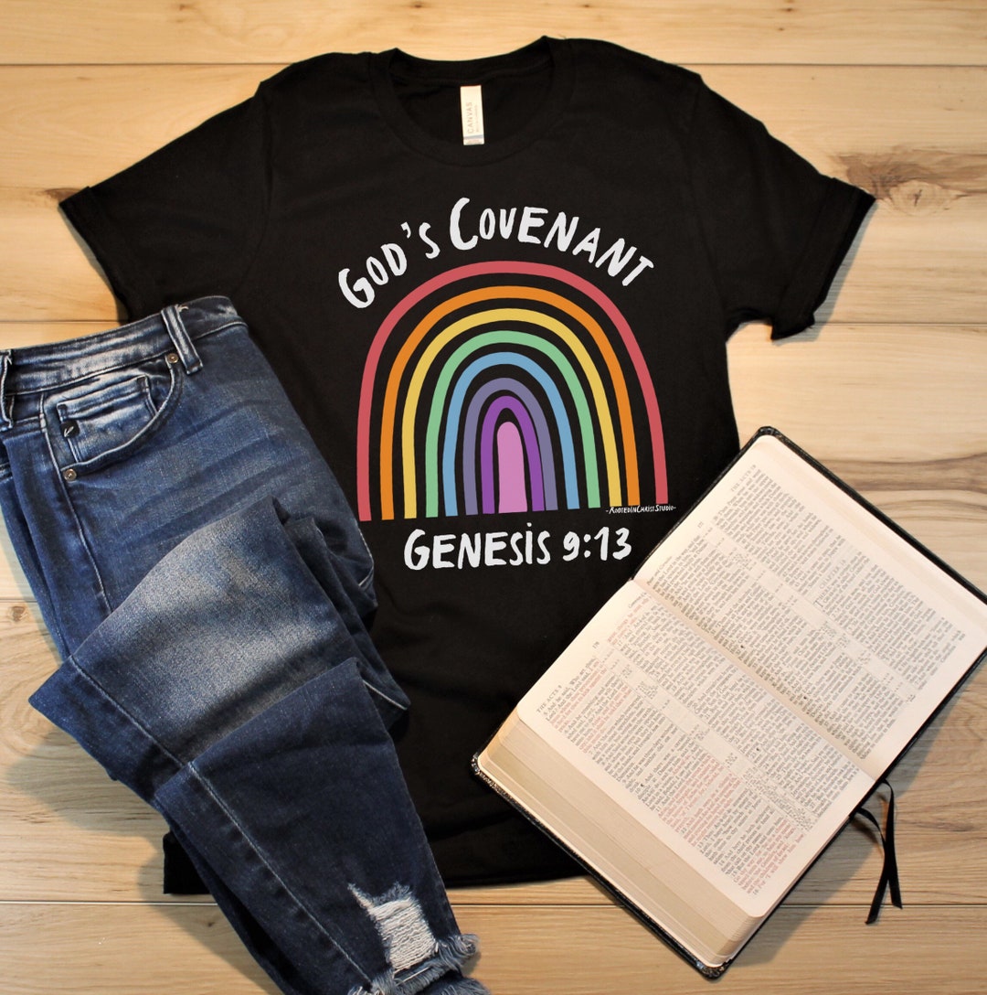 Gods Covenant Genesis 9:13 Shirt, Christian Rainbow Shirt, Bible Verse ...