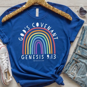 God’s Covenant Christian Seven Color Rainbow Shirt, Genesis 9:13 Shirt ...