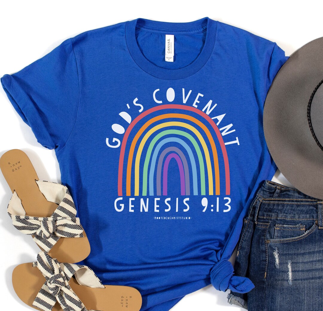 God’s Covenant Christian Seven Color Rainbow Shirt, Genesis 9:13 Shirt ...