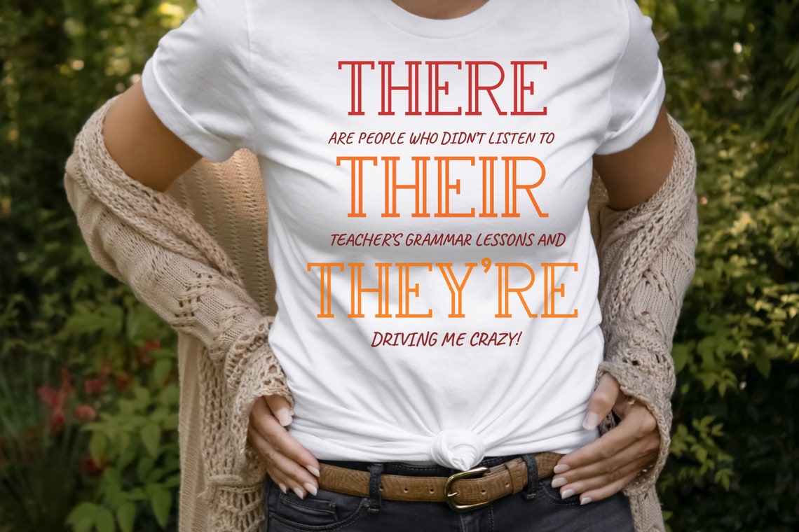 Funny There Their Theyre Shirt English Grammar Teacher - Etsy